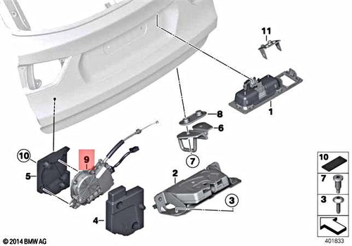 Genuine BMW X4 M F26 X4 20dX 20iX 28iX Trunk Lid Power Lock Drive ...