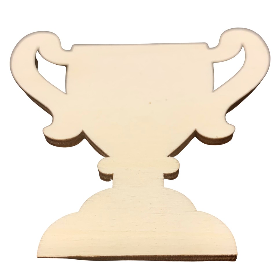 Unfinished Wooden Trophy Shape Cutout DIY Craft 4.5 Inches | eBay