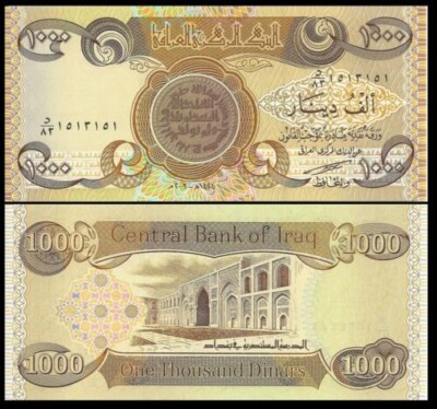 Iraqi Dinar 1 X 1,000 Notes 1000 UNCIRCULATED Iraq Dinar | eBay