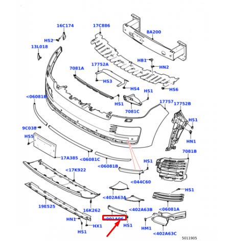 LR RANGE ROVER IV L405 Front Right Bumper Air Deflector LR098434 NEW ...