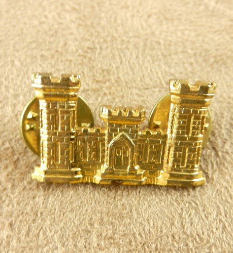 US ARMY ENGINEER OFFICER COLLAR Badge MILITARY Pin AMCRAFT ACID TEST ...