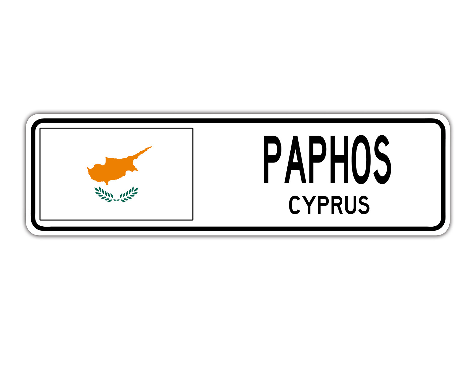 Paphos, Cyprus Street Sign Cypriot Flag City Country Road Wall Gift | eBay