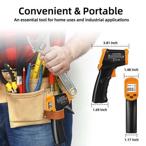 Helect H1020 Non-Contact Digital Laser Infrared Thermometer Gun for ...