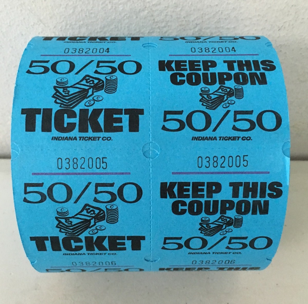 Roll Of 1000 Marquee 50/50 Tickets In Black/white White Green 50/50 ...