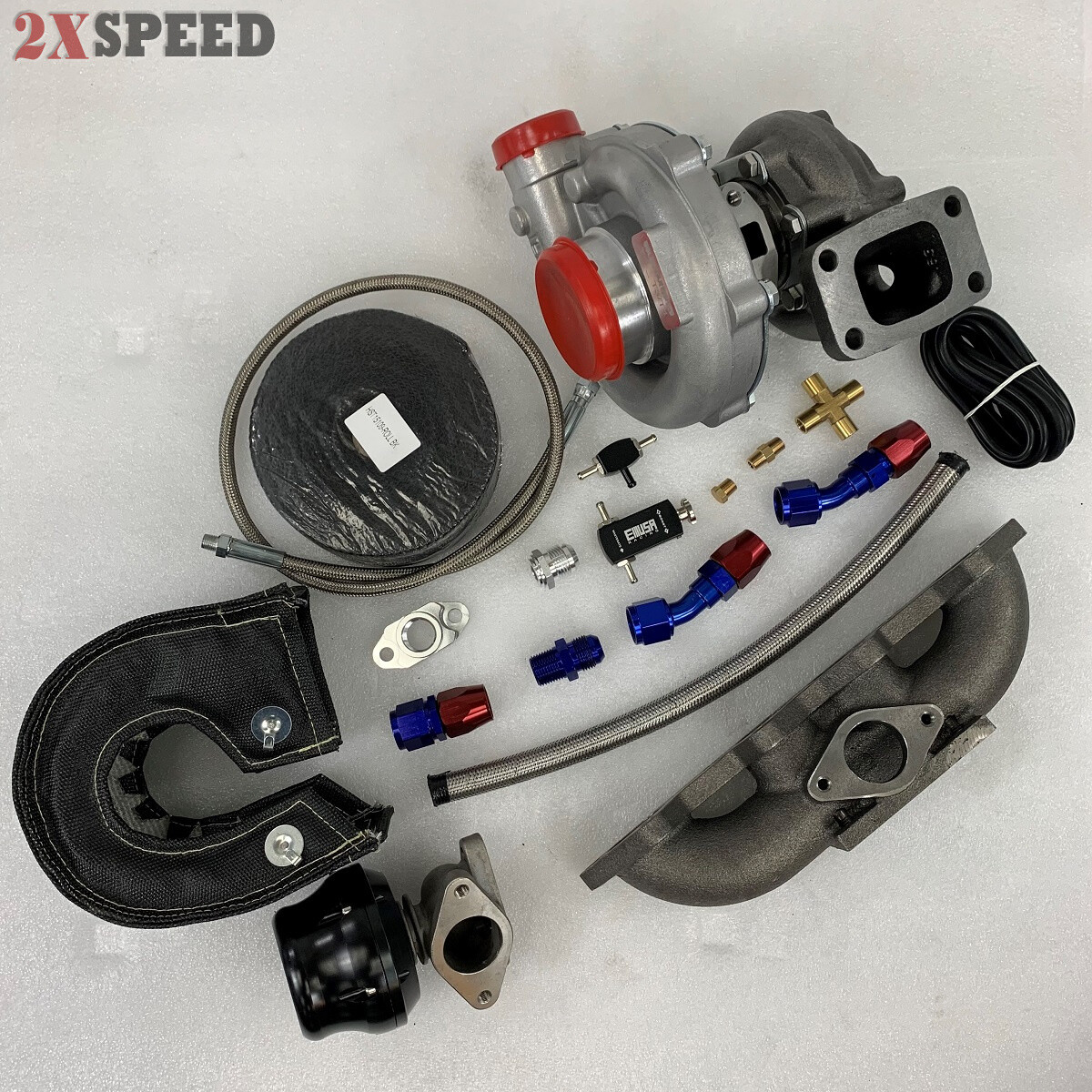 T3/T4 Turbo +Manifold +Wastegate for 92-96 Prelude F22A1 90-93 Accord ...