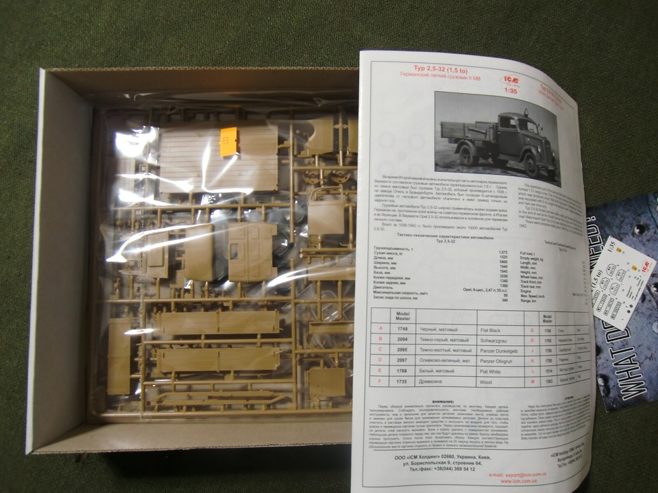 1:35 ICM 35401 - Typ 2,5-32 (1,5 to) WWII German Light Truck | eBay