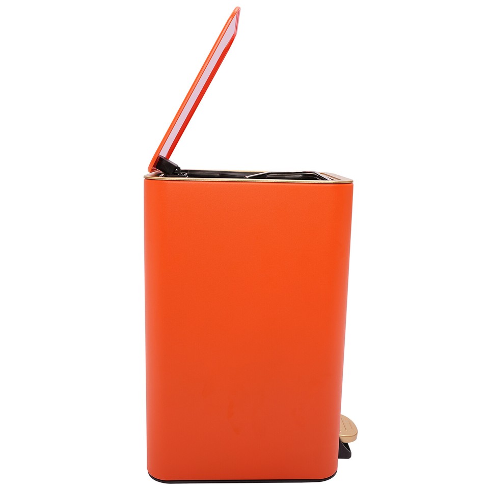 Modern Step On Garbage Bin 12L Step Trash Bin Orange Foot Pedal Trash ...
