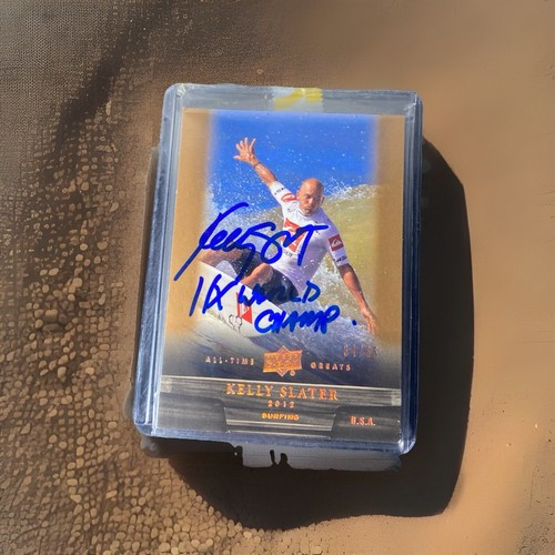 KELLY SLATER signed RARE UPPER DECK ALL TIME GREATS CARD LE/65 “11x ...