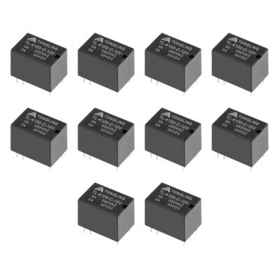 10pcs DC 12V Coil SPDT 6 Pin PCB Electromagnetic Power Relay NO+NC | eBay