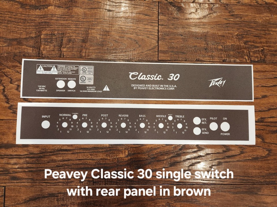 PEAVEY CLASSIC 30 VINYL FACEPLATE OVERLAY | eBay