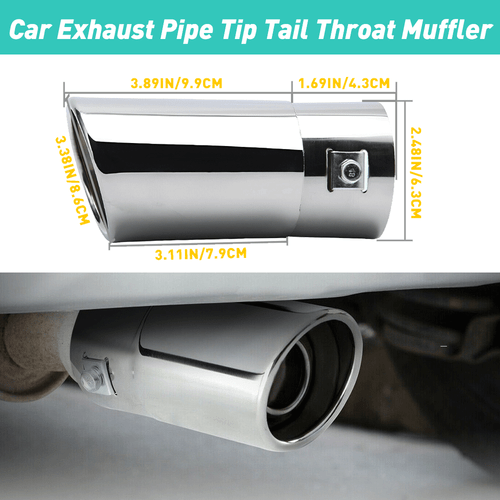 Universal Chrome Car Exhaust Pipe Tip Tail Muffler Stainless Steel ...