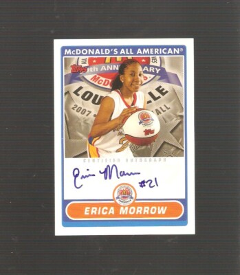 erica morrow 2007 autograph wnba,syracuse,murry bergtraum brooklyn ny ...
