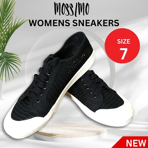 Mossimo Sneakers Womens Comfort Shoe Size 7 Black Mesh Casual Lace up ...