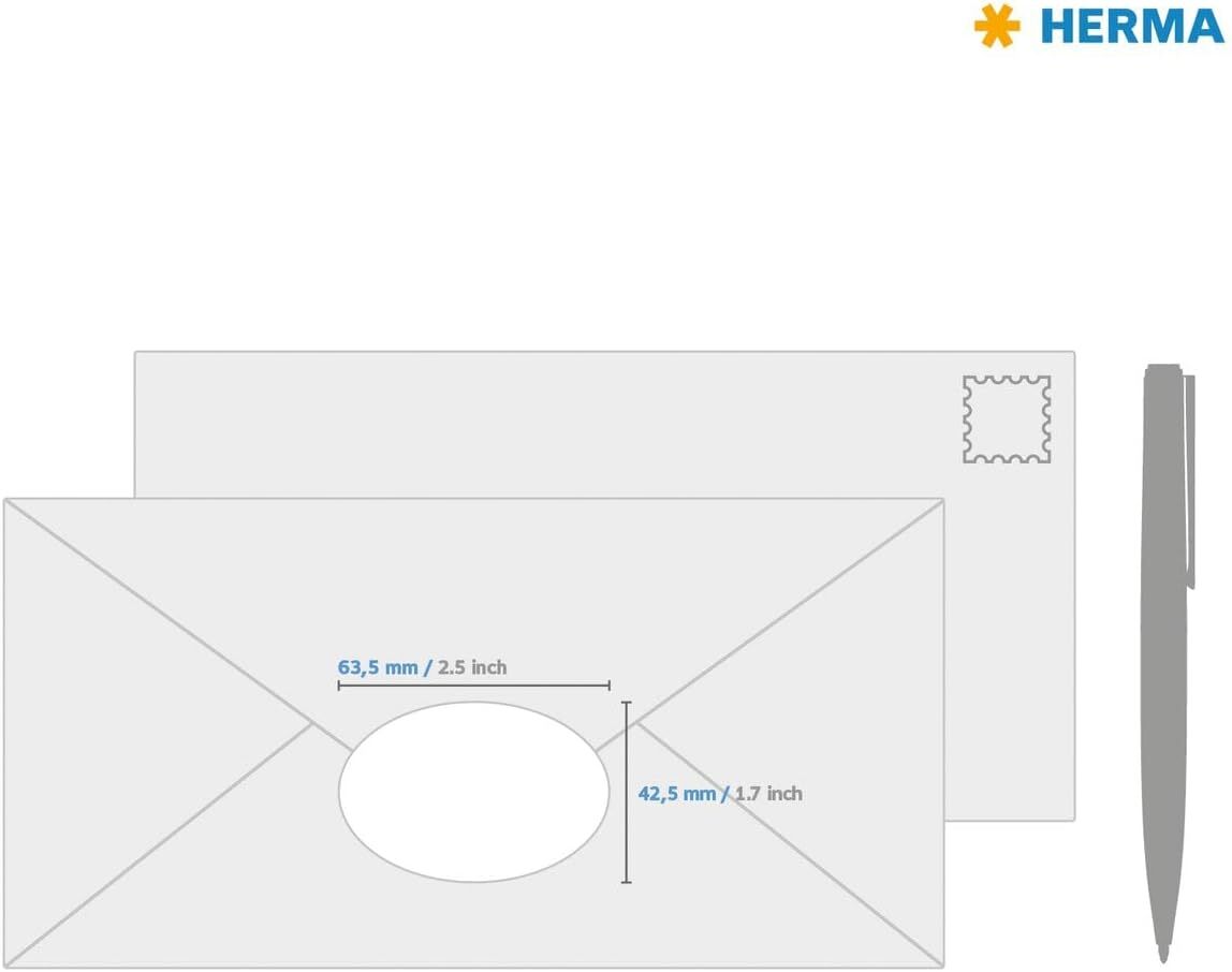 HERMA 10763 Universal Etiketten oval 20 Blatt 63 5 3 mm 1 for sale ...