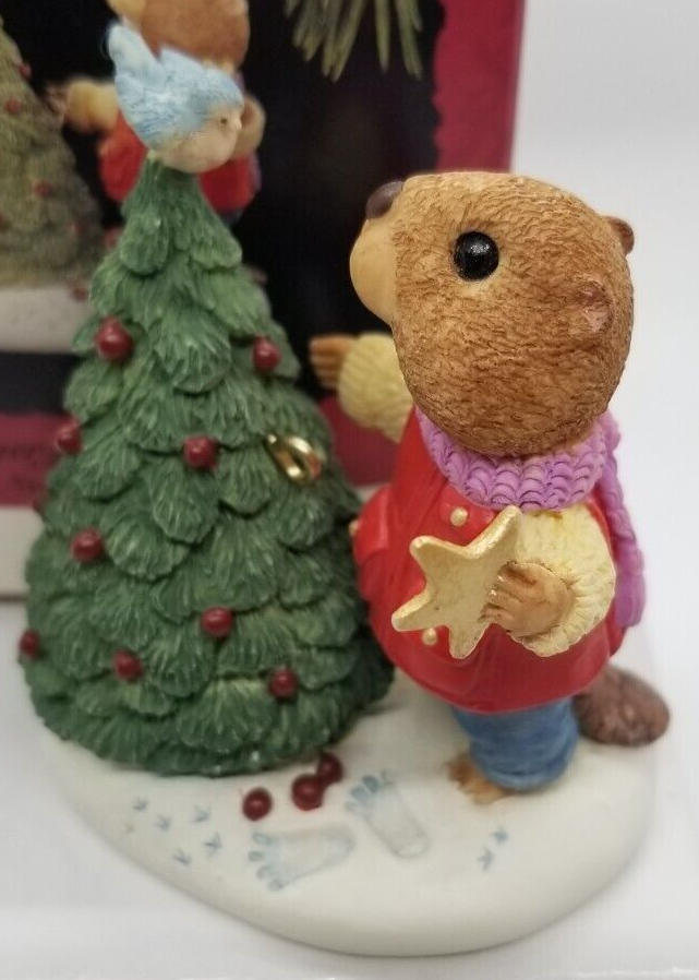 Hallmark 1994 Keepsake EAGER FOR CHRISTMAS Beaver Tree Bird Star ...