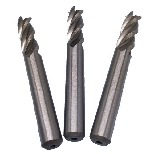 US Stock 3pcs 8mm Four 4 Flute HSS & Aluminium End Mill Cutter CNC Bit ...