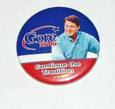 2000 AL GORE campaign pin pinback button political president election ...