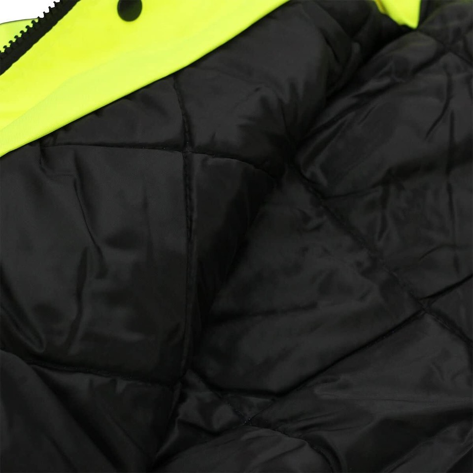 Hi-Vis Class 3-Safety Jacket Neon Reflective Coat Bomber Jacket Size XL ...
