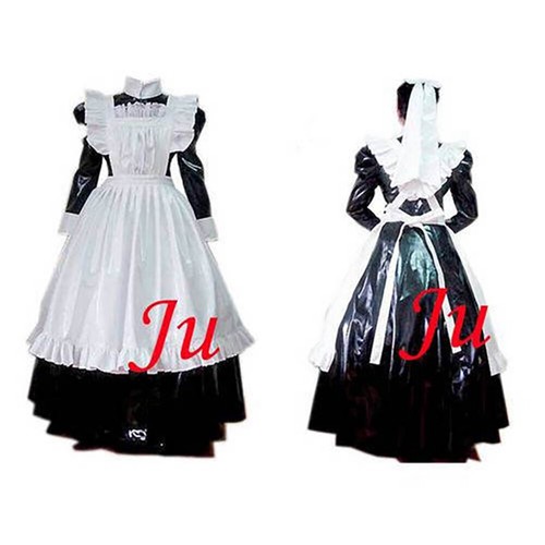 Maid Black PVC lockable dress Tailor-Made#！ | eBay