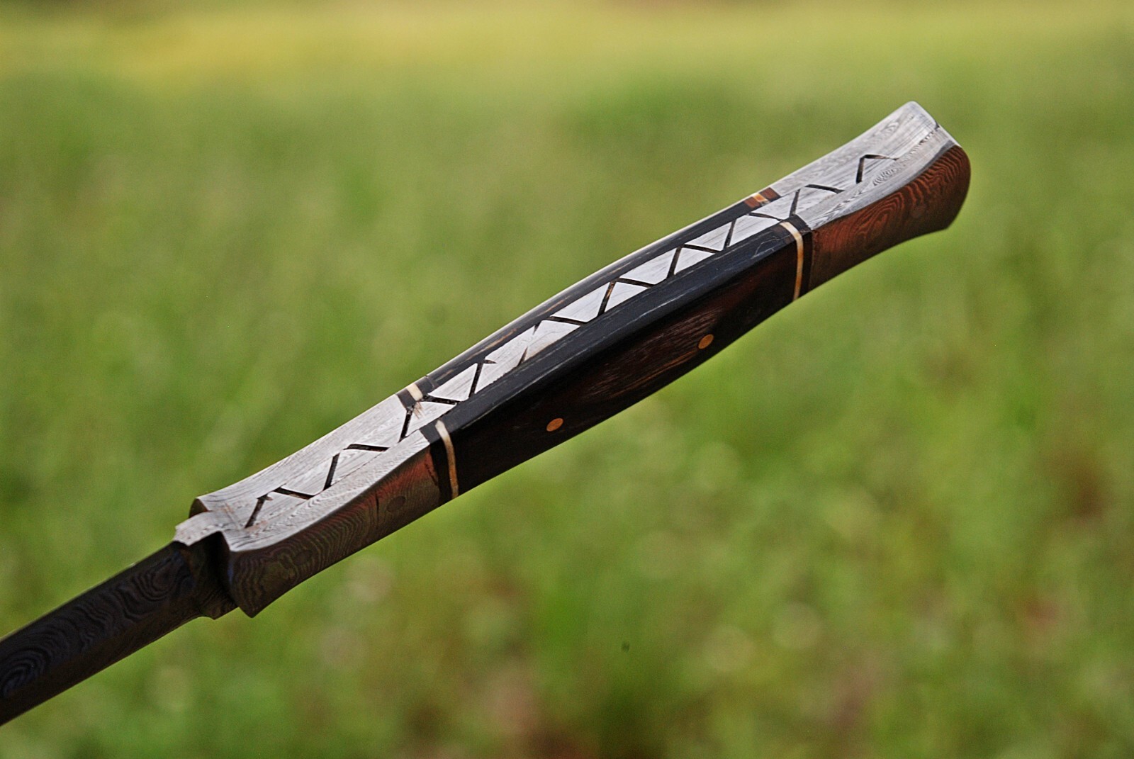 9" Double-Edged V42 Military Damascus steel Dagger boot Knife full tang ...