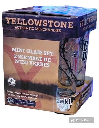 YELLOWSTONE MINI Glassware 2oz SET OF 4 DESIGNS BY ZAK for sale online ...