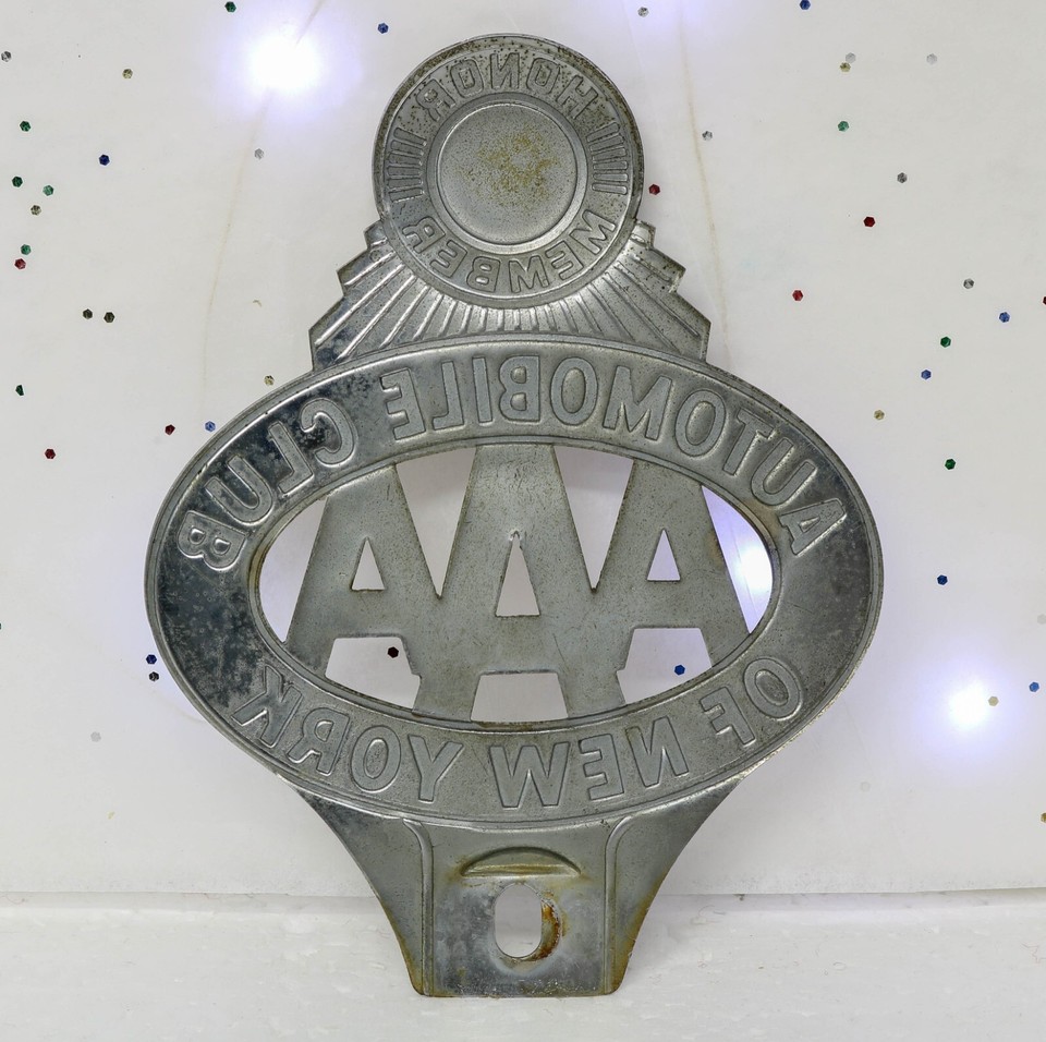 Vintage AAA Automobile Club Of New York Honor Member License Plate ...