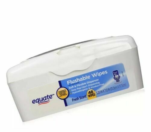 EQUATE Flushable Wipes in Soft Flexible Dispenser Fresh Scent 48 Sheet ...