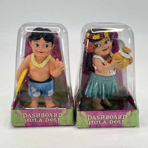 2x Dashboard Doll KC HAWAII Hula Girl & Girl Bobble head Hawaiian Sweet ...