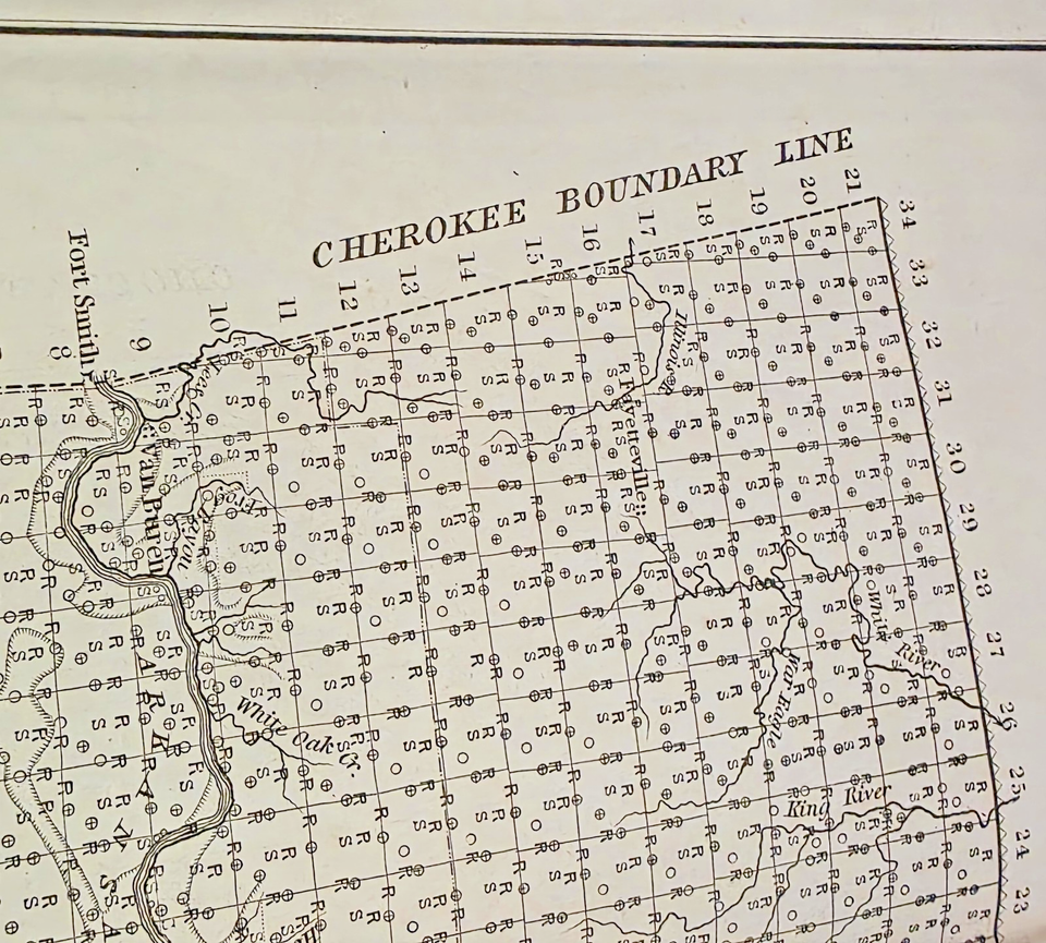 Antique 1855 Map of Arkansas – Choctaw & Cherokee Boundaries 17x18 | eBay