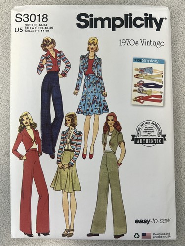 UNCUT Simplicity S3018 Misses Pants, Skirt & Jacket Y5 (18-26) Sewing ...