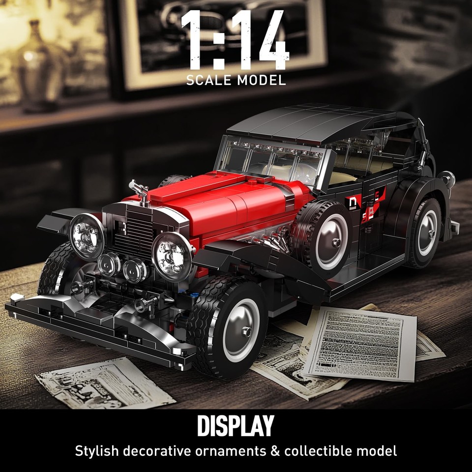 10114 Classic Cars Building Kits, MOC Vintage Car Model Building Blocks ...