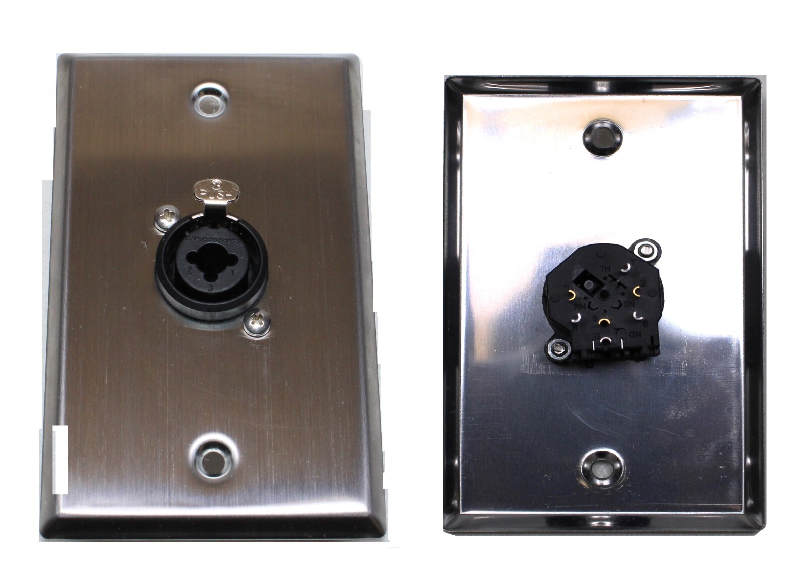 (2) Two Single Wall Plates w/ Single Genuine Neutrik NCJ6FI-S Combo 3 ...