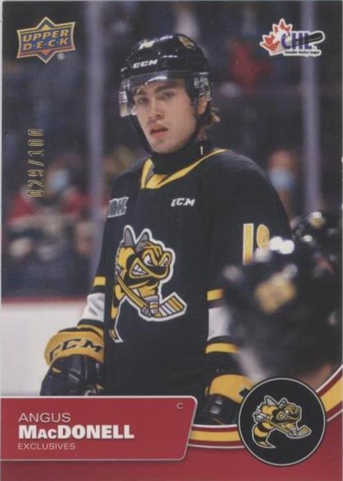 2021-22 Upper Deck CHL - Angus MacDonell #83 Exclusives /100 (RC) for ...