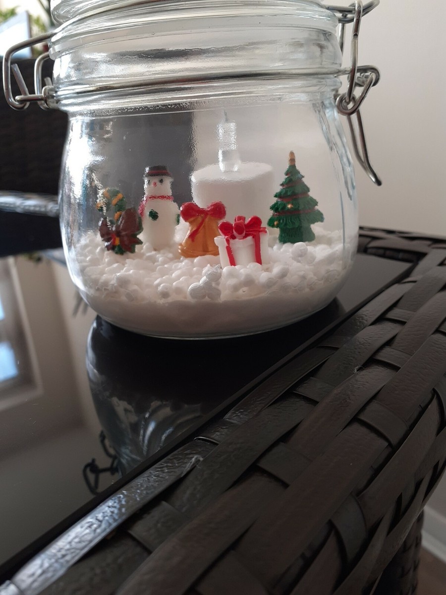 Christmas Scene In Glass Jar Glass Jar Christmas Scene Etsy