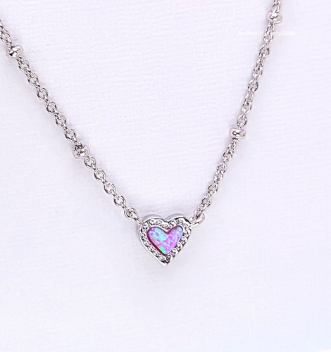 NEW 100% KENDRA SCOTT Bubblegum Pink Kyocera Opal Silver Mini Ari Heart ...