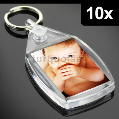 10x Clear Acrylic Blank Keyrings Key Fobs 35 x 24 mm | Small Size Photo ...