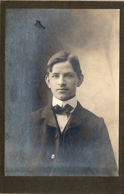 1880-89 CC Teen Age Handsome Boy, Stiff Collar Tie Unmarked Photograph ...