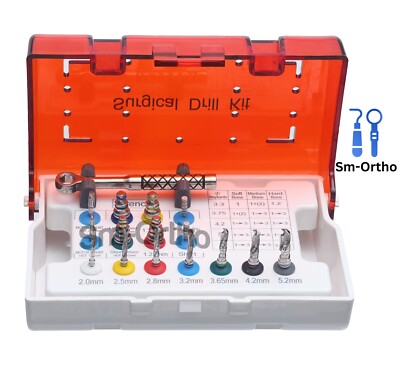 Dental Implant Surgical Drill Kit Drills with Drivers Ratchet Dental ...