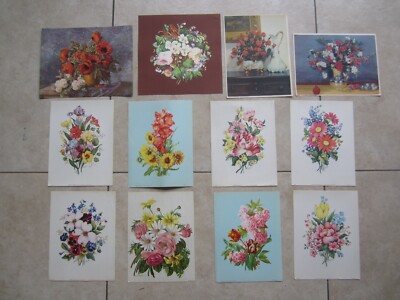 Lot of 12 Old Vintage 1940's FLOWER - ART PRINTS - Flowers / Floral ...
