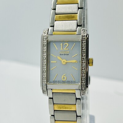 Citizen Women's Eco-Drive Palidoro Diamond Two Tone Rectangle Watch ...