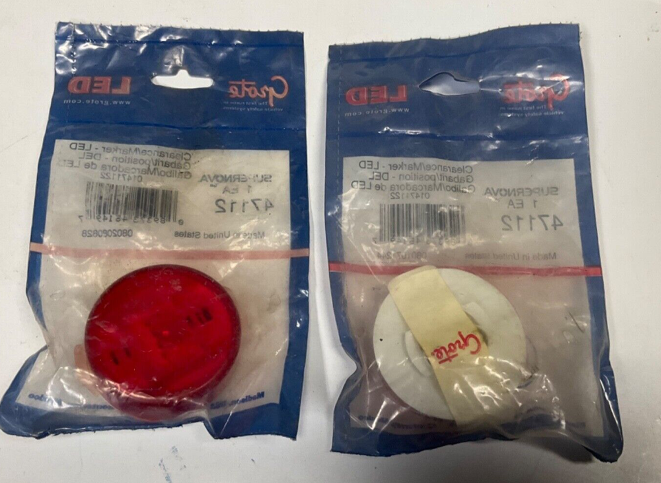 2 X Grote 47112 Clearance Marker LAMP, 2", RED, SUPERNOVA LED Side ...