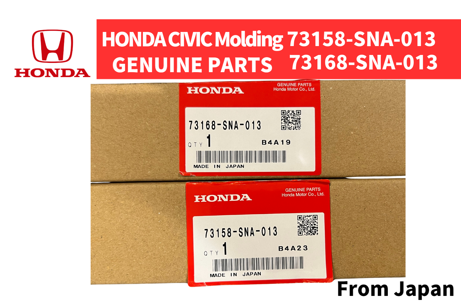 HONDA CIVIC Molding 73168-SNA-013 73158-SNA-013 L&R Drip Side Set ...
