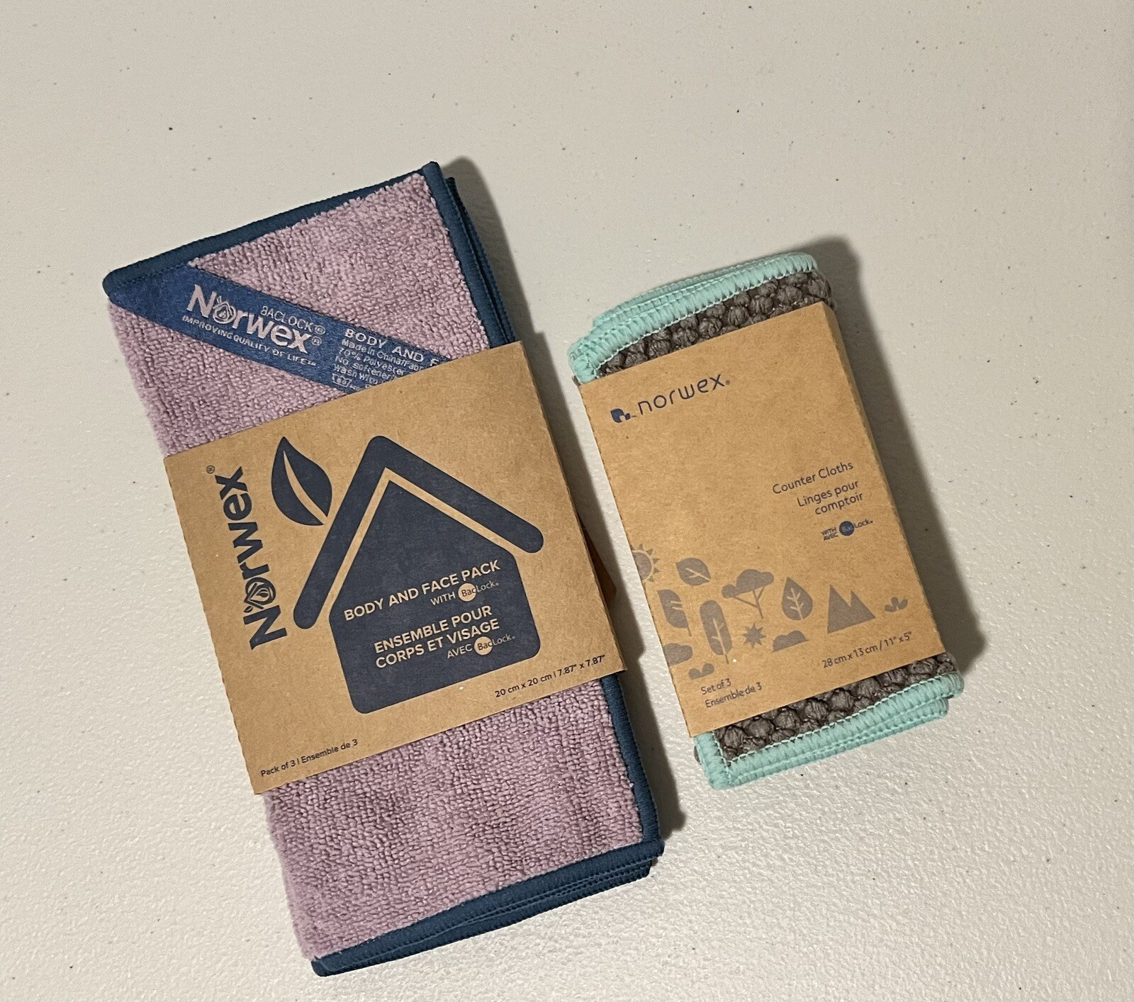 Norwex 3 Pc Counter Cloths 11 x 5" and 3Pc Face And Body Cloth. NEW | eBay