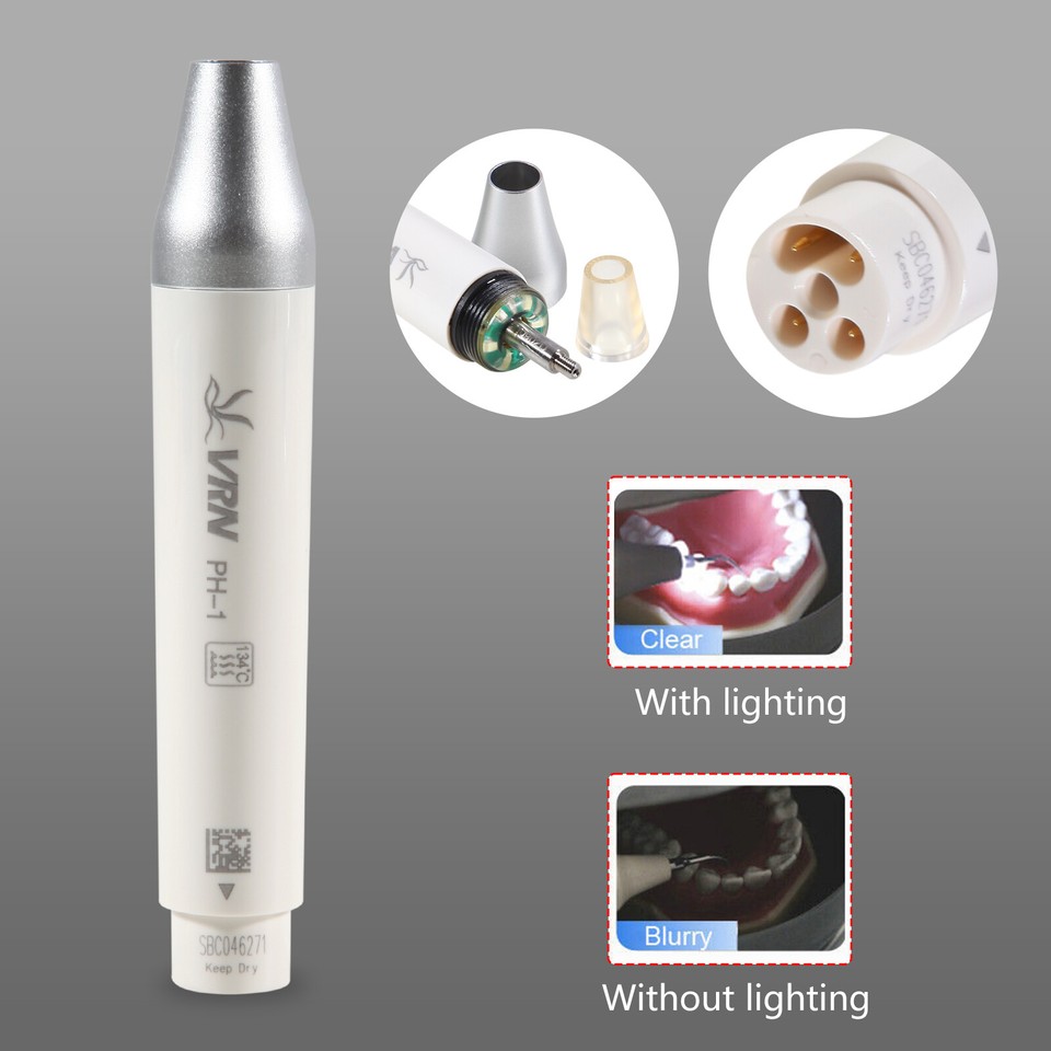 VRN LED Light Ultrasonic Piezo Scaler Handpiece PH-1 For EMS Woodpecker ...