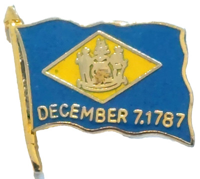 Delaware State Flag "DECEMBER 7, 1787" Delaware Ratified Constitution ...
