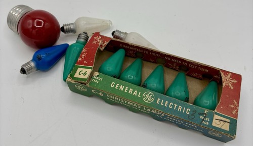 General Electric 9 Mixed C6 Blue Replacement Christmas Flame Bulbs ...