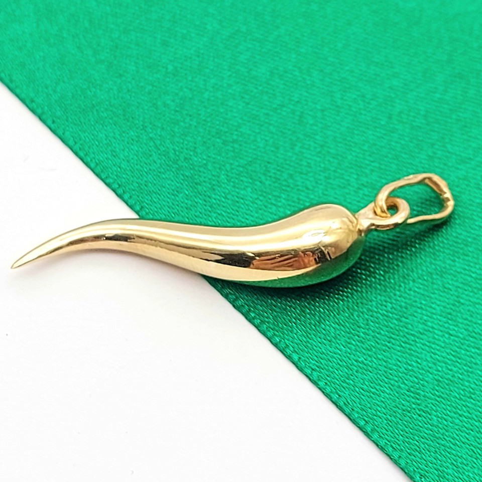 Plain Italian Cornicello Lucky Horn Yellow Gold 9ct (375,9k) Pendant | eBay