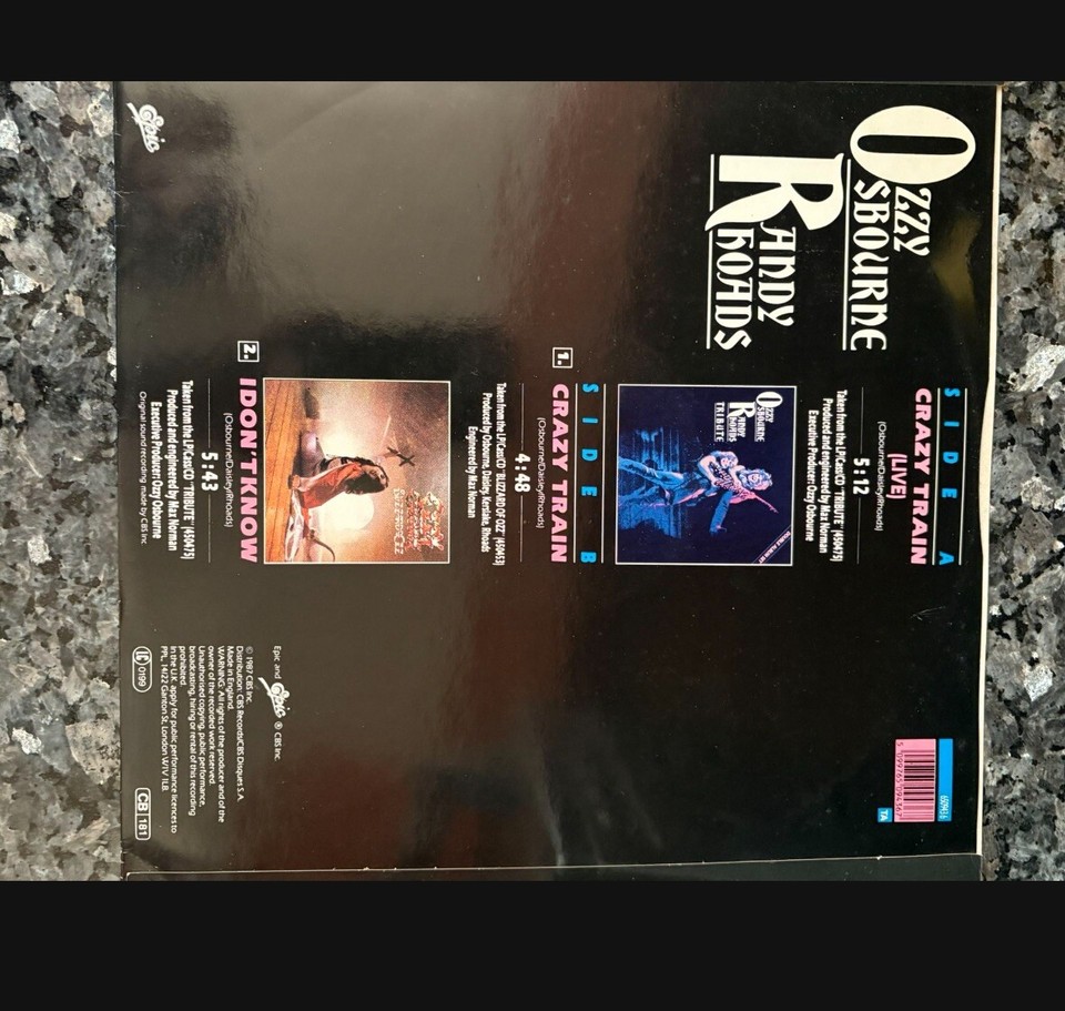 Ozzy Osbourne Randy Rhoads Tribute vinyl record 12" LP 33-RPM | eBay