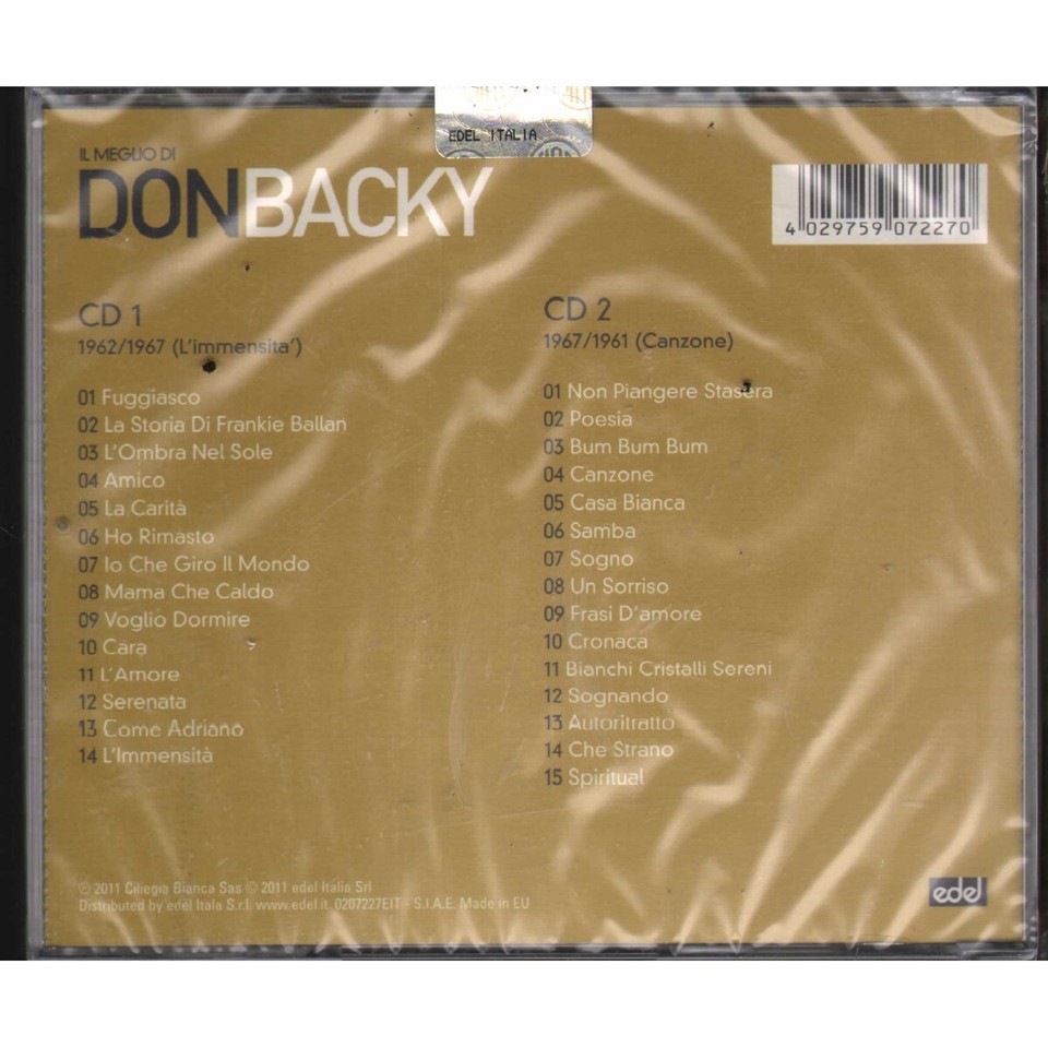 Don Backy CD Il Meglio Di Don Backy Edel - 0207227ET Sealed | eBay