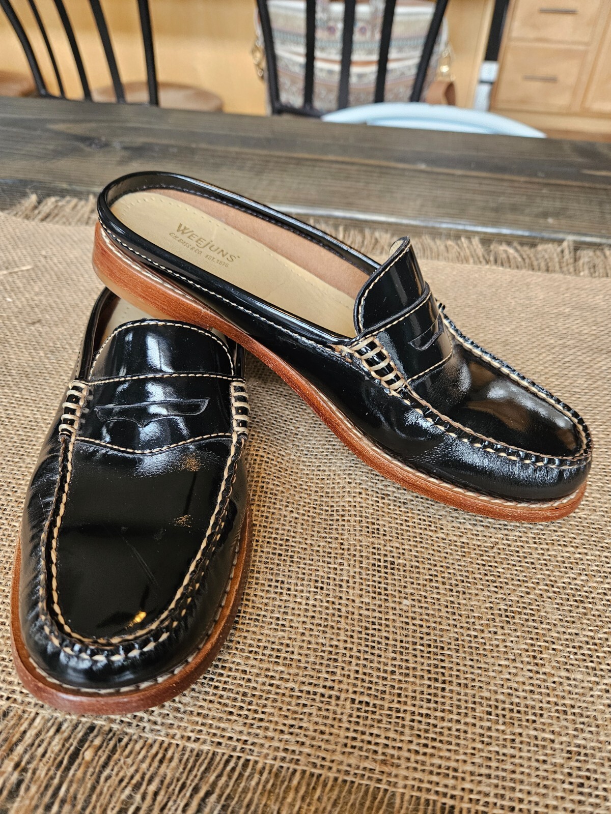 Weejuns G.H Bass Vintage Black Leather Penny Loafers … - Gem